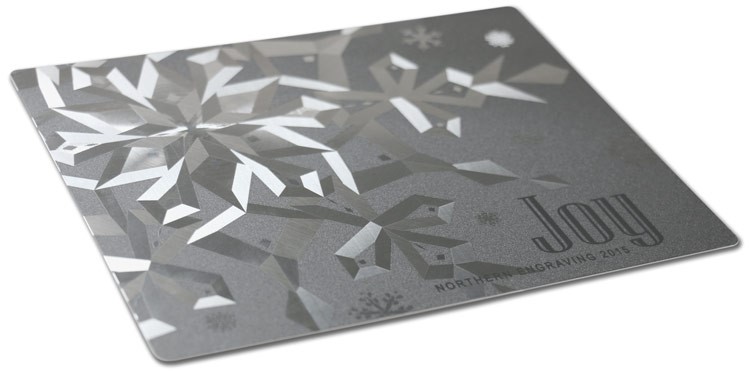 Metal Holiday Card Features Brushed and Spun Aluminum